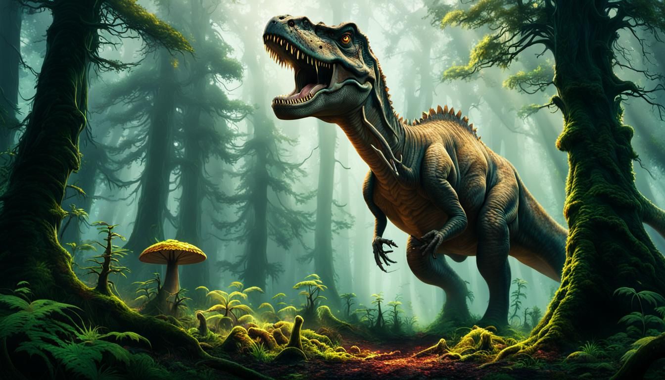 Prehistoric Planet - Fantasy T-Rex Strolls through Enchanted...
