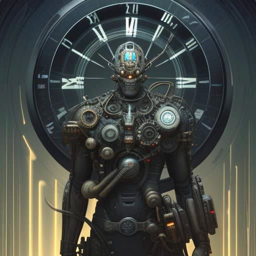 Clockpunk Timekeeper in Hyperdetailed 3D - AI Art