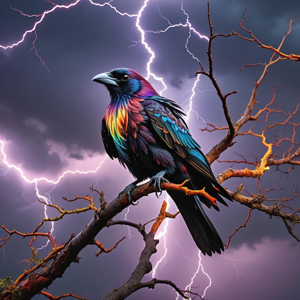 Lightning Crow 9 (Crystal Clear XL Lightning) - AI Generated Artwork ...