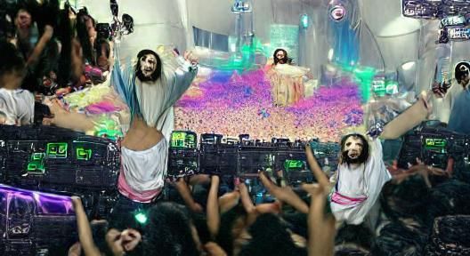 Jesus raves - AI Generated Artwork - NightCafe Creator