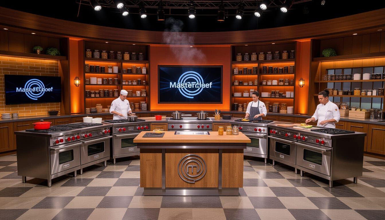 Modern Kitchen Stage Inspired by MasterChef - AI Art