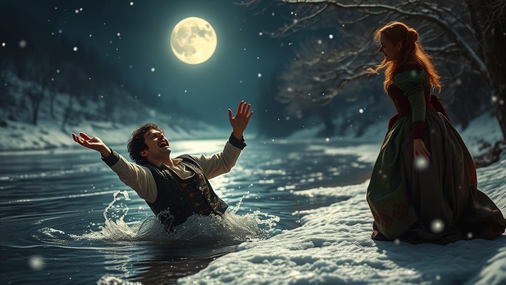 How it should have ended. Juliet, laughing heartily, kicks Romeo into ...