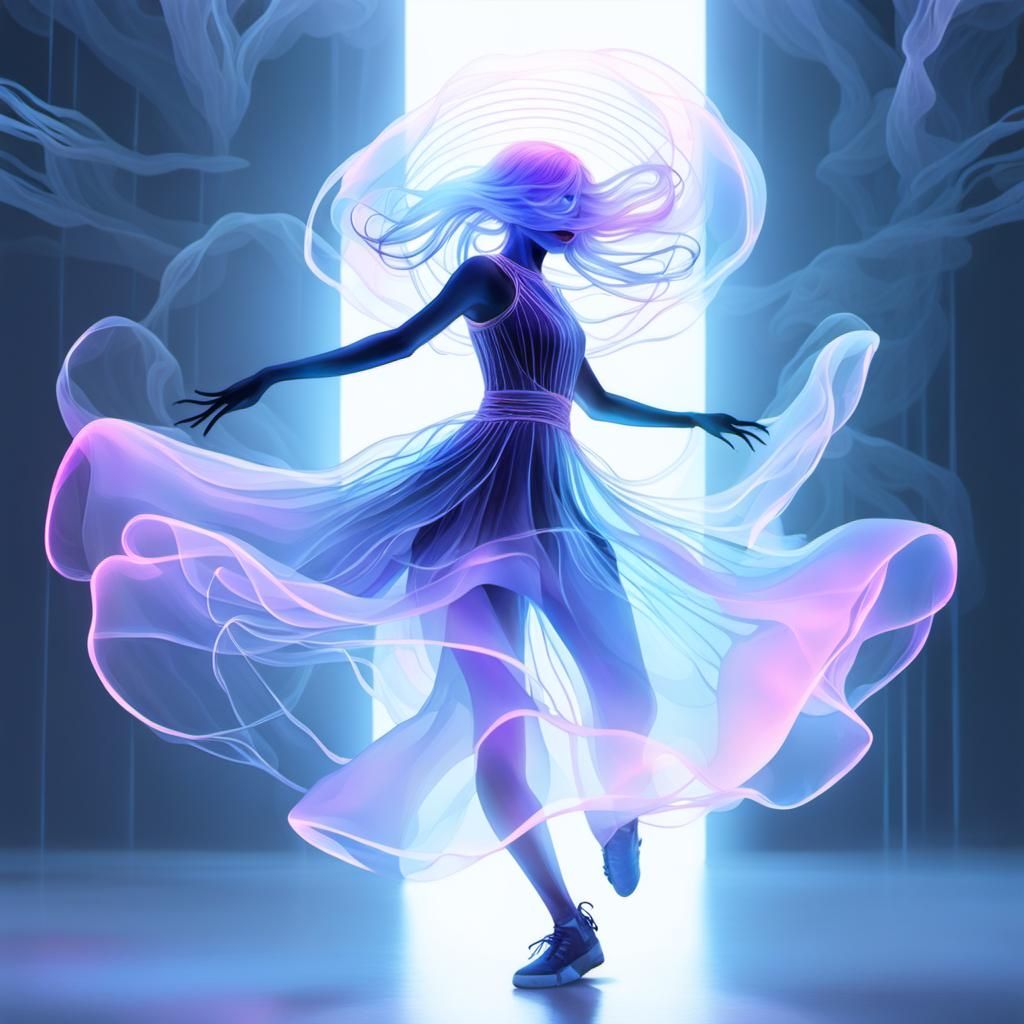 jellyfish translucent girl dancing - AI Generated Artwork - NightCafe ...