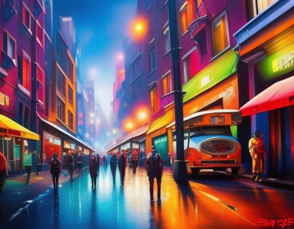 There's nothing like a nighttime stroll in the city streets - AI Generated Artwork - NightCafe ...