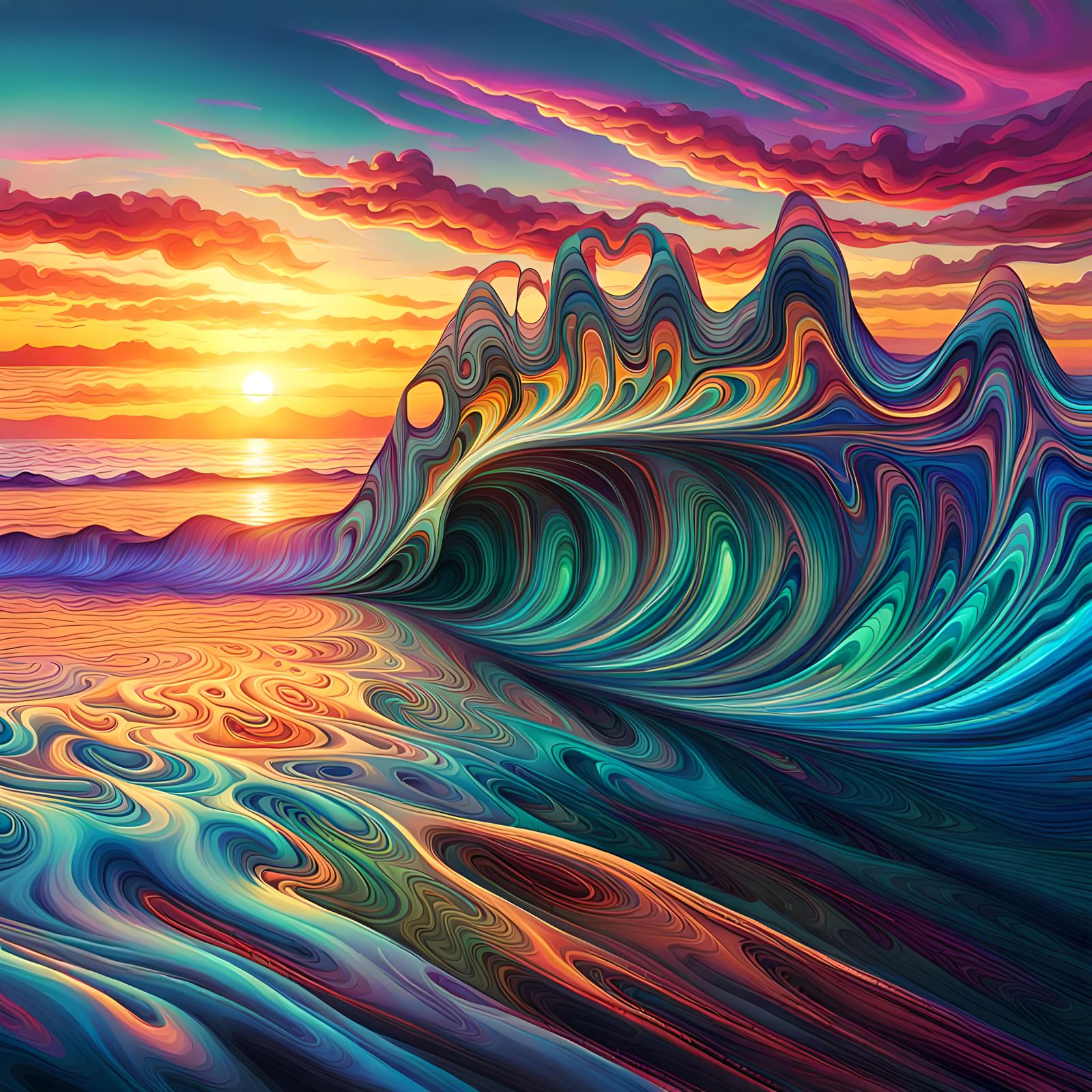 At the beach - AI Generated Artwork - NightCafe Creator