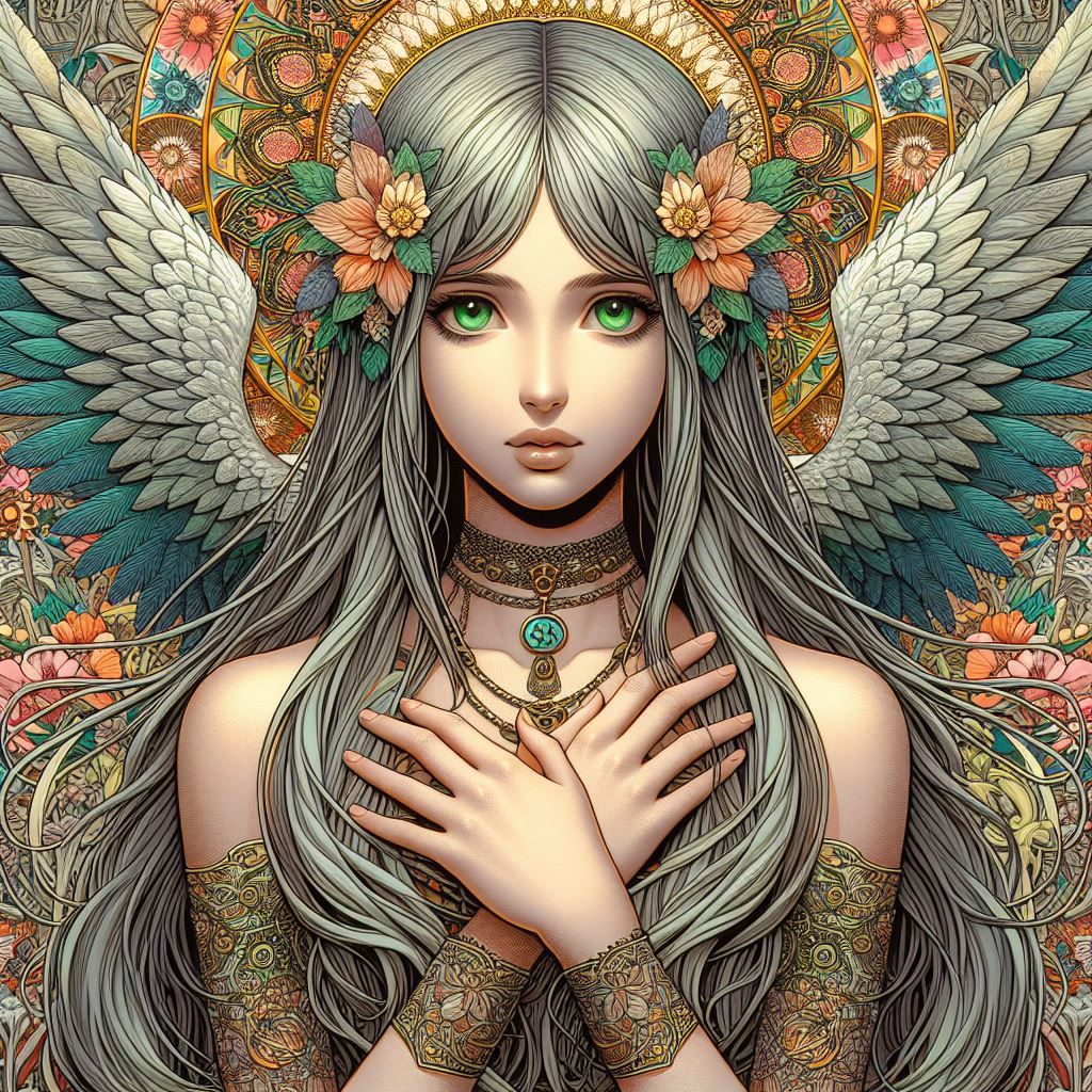 Green Eyes Angel - AI Generated Artwork - NightCafe Creator