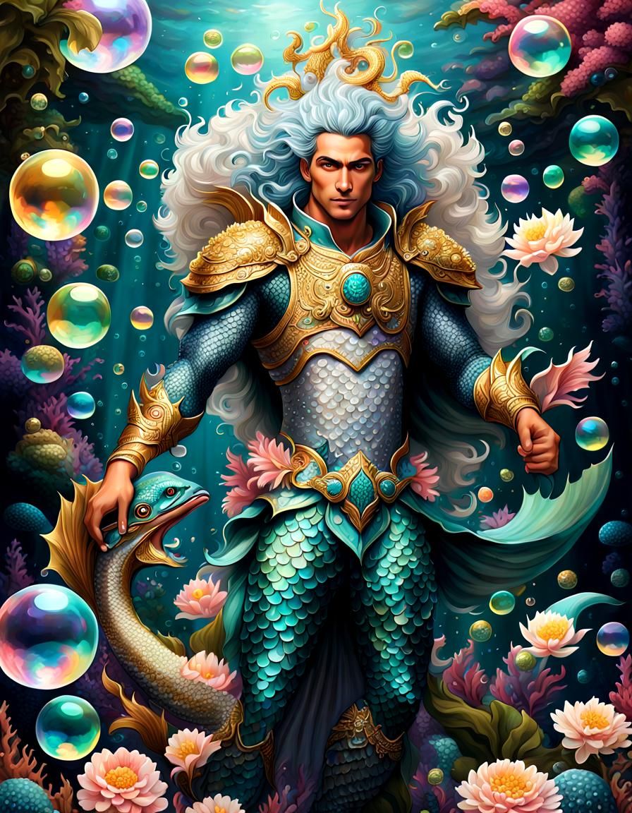 (intricately detailed imaginative painting of a warlike handsome scaly ...