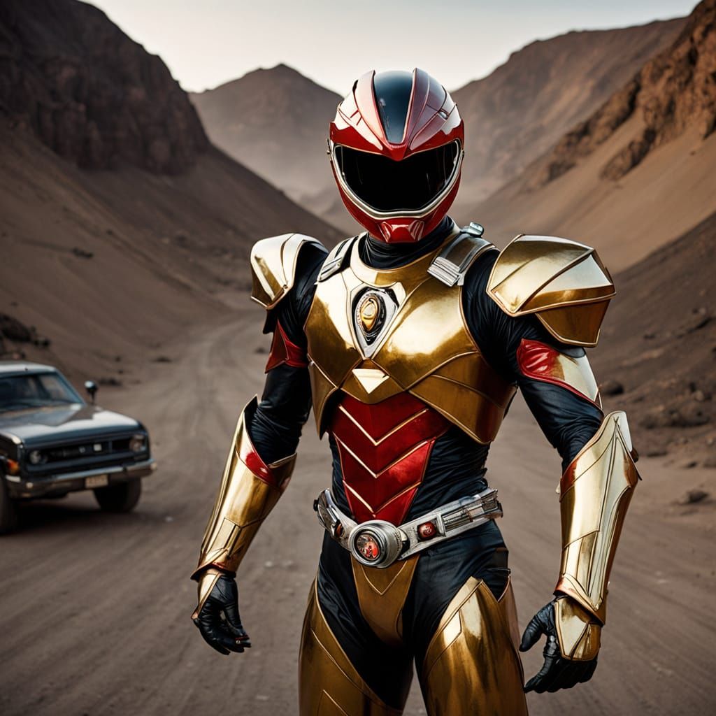 New power rangers saga? - Epic Hero in Futuristic Gold and S...