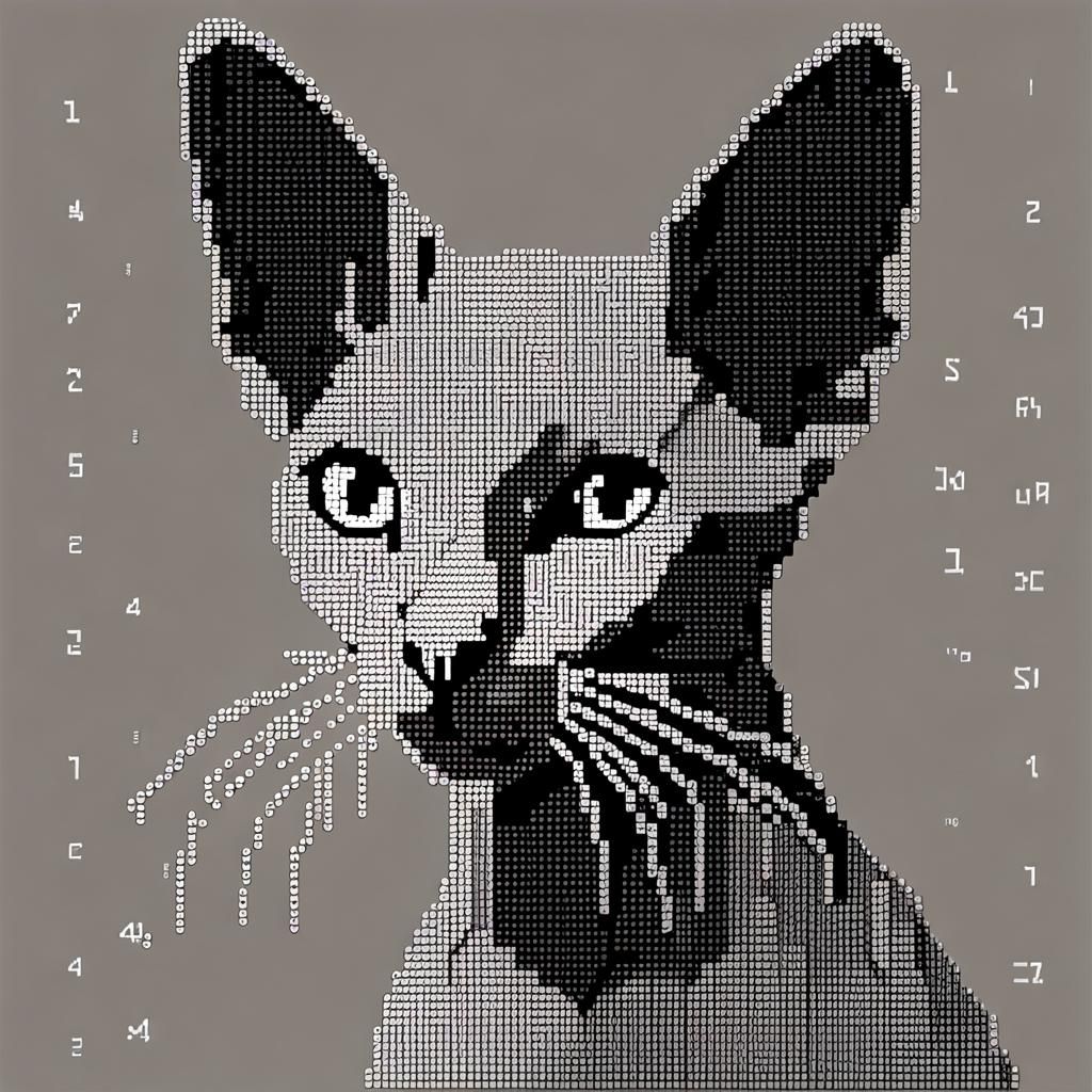female cornish rex cat ascii text art - AI Generated Artwork ...