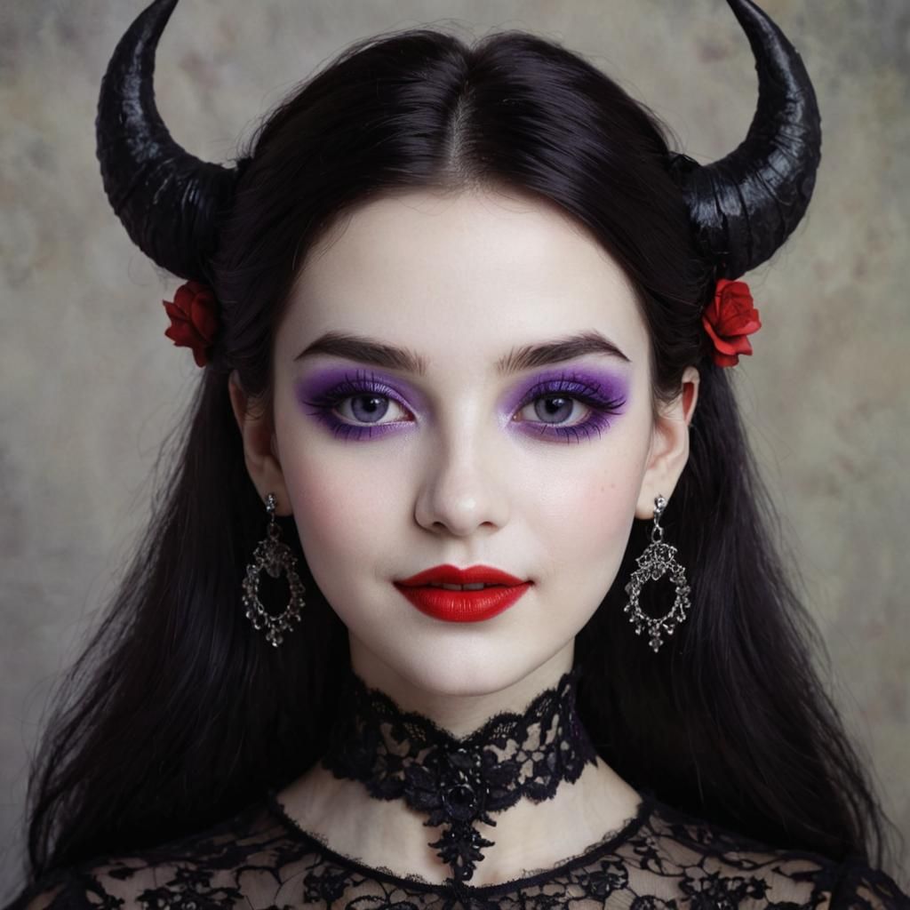 Photorealistic portrait of the youngest daughter of the devil - AI Generated Artwork - NightCafe ...