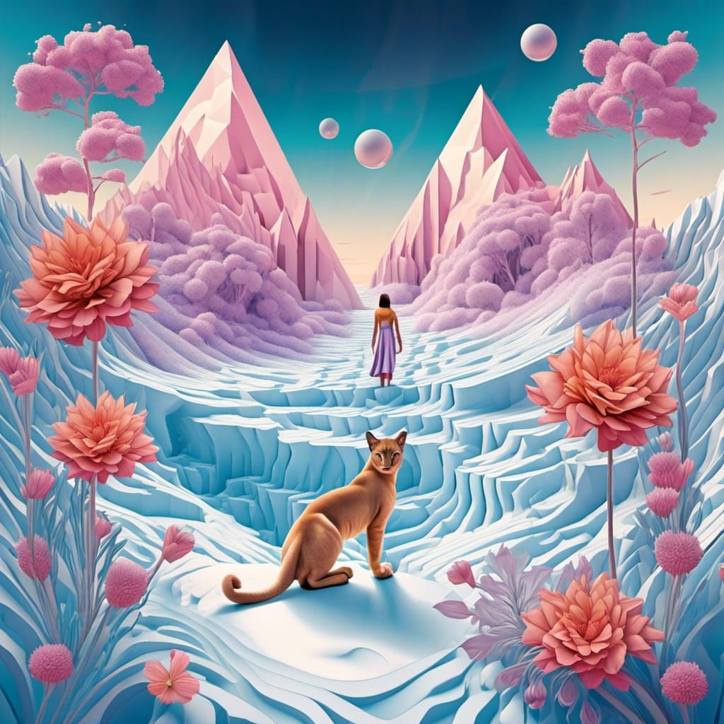 Puma Pastel Landscape - AI Generated Artwork - NightCafe Creator