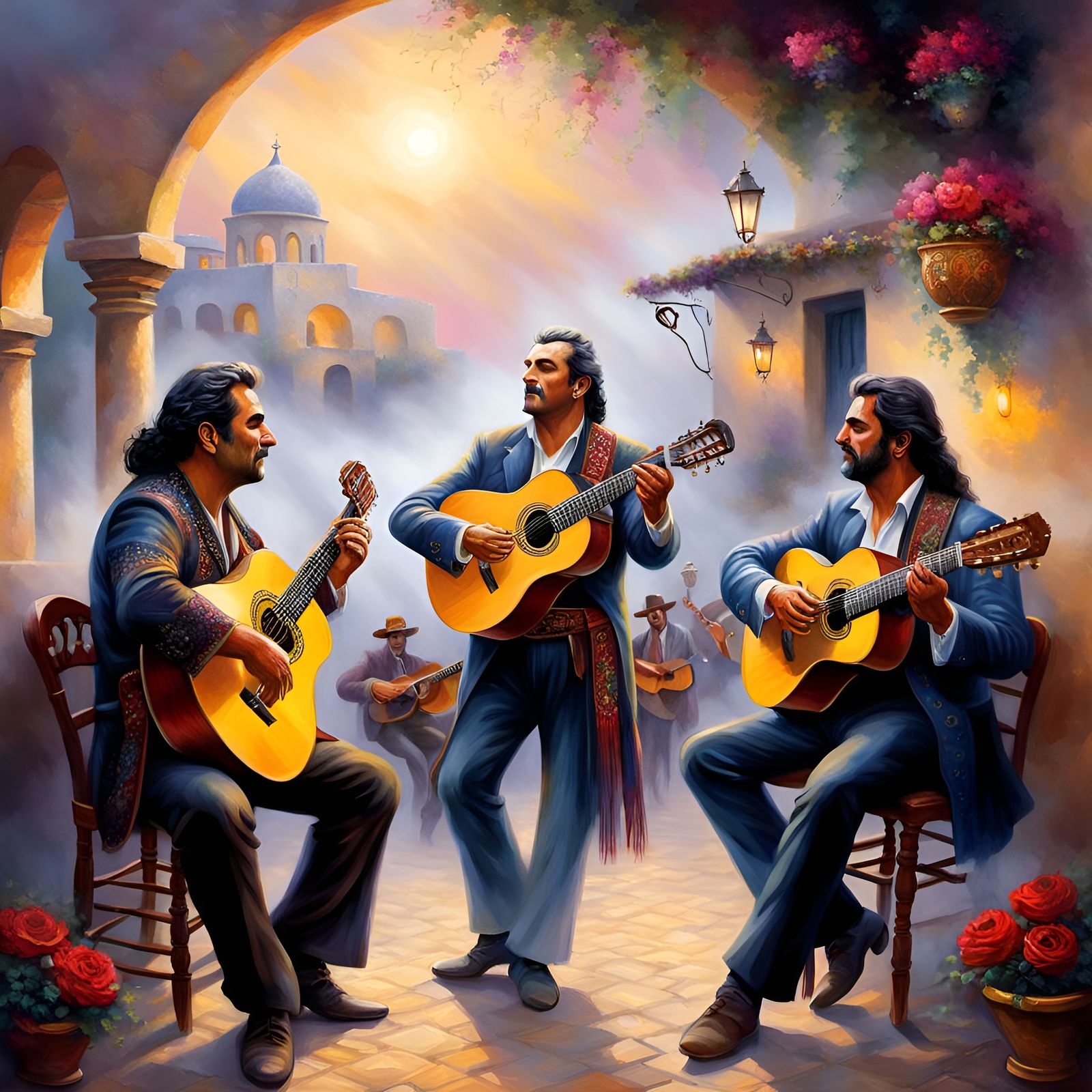 Gypsy Kings playing at the streets of Andalucia - AI Generated Artwork ...