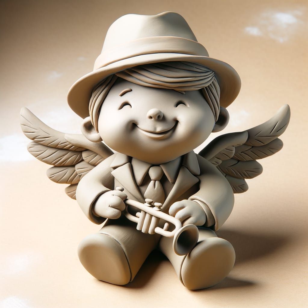 A clay character that looks like “Louis Armstrong, Roby William and ...