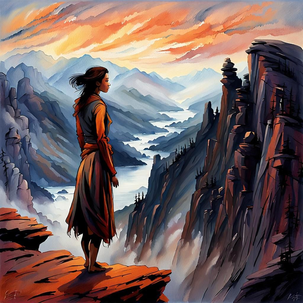 A surreal, rule-of thirds oil painting of "Daring to Dream Dangerously ...