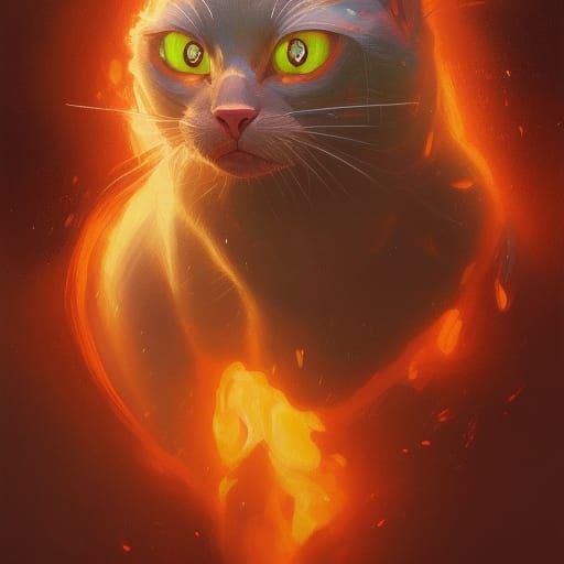 Hellfire Cat - AI Generated Artwork - NightCafe Creator