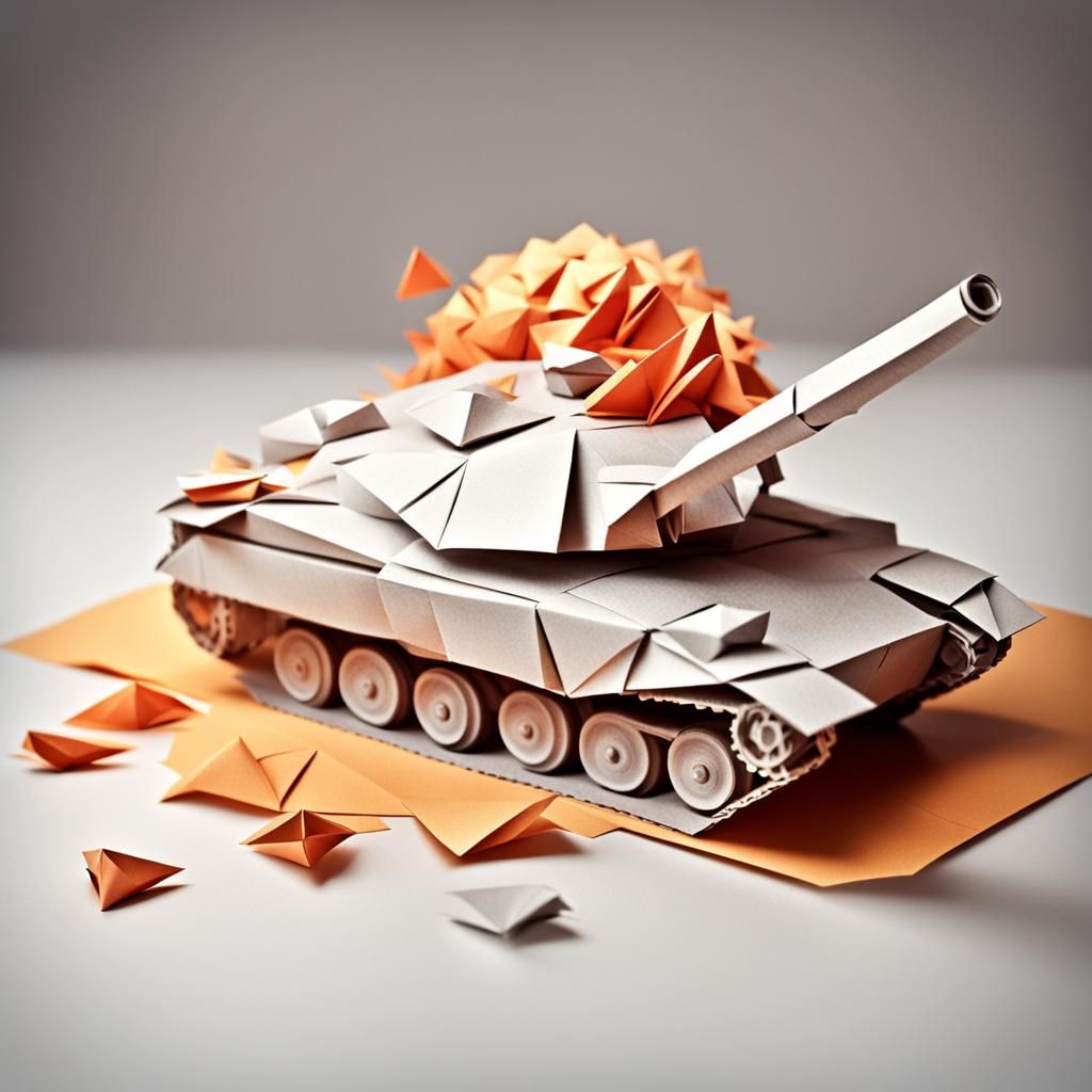 Origami Tank Battle - AI Generated Artwork - NightCafe Creator