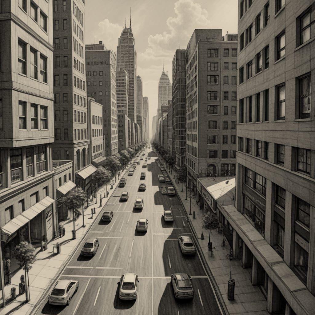 Experimenting with perspective pencil drawing