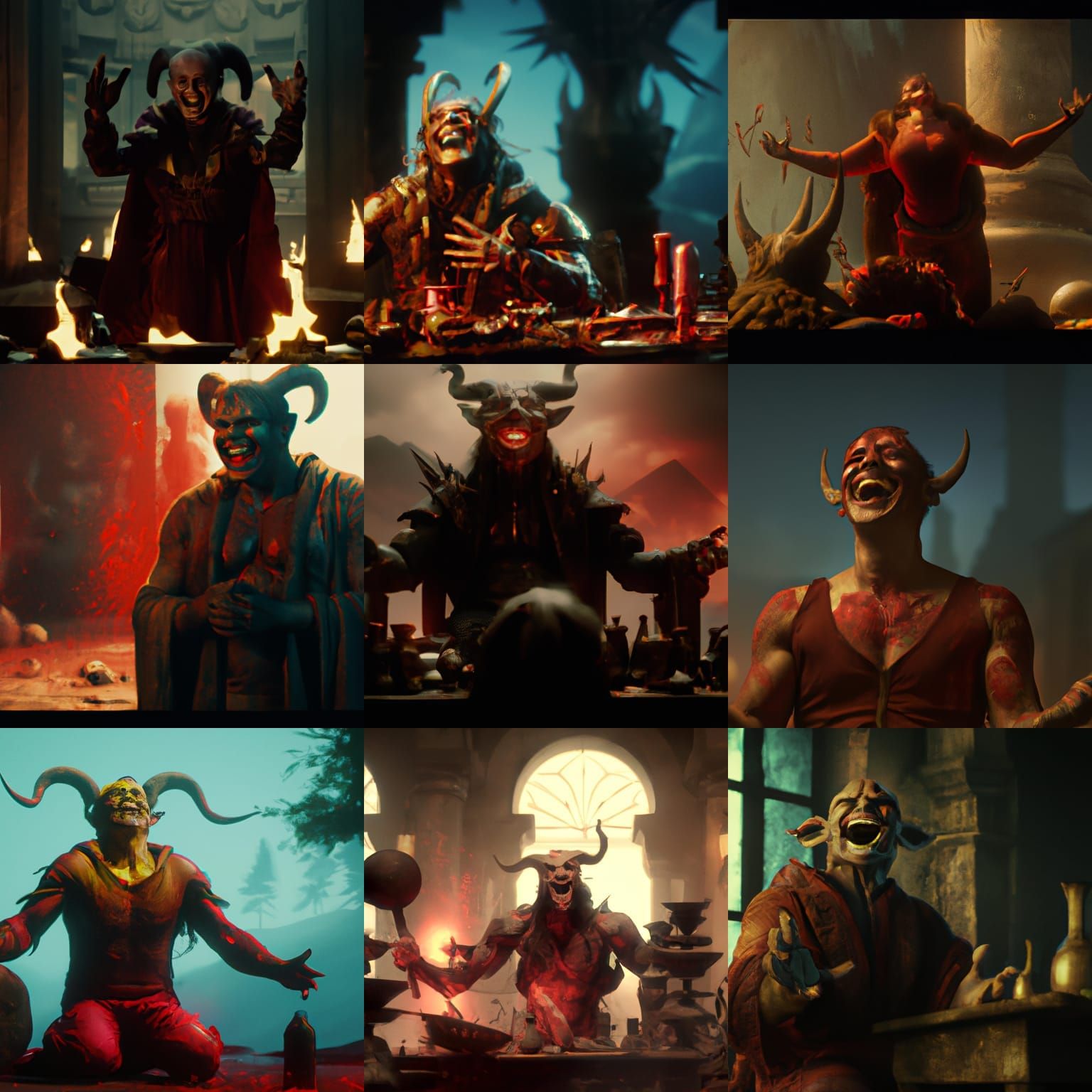 demon doing a blood ritual while laughing maniacally - AI Generated Artwork - NightCafe Creator