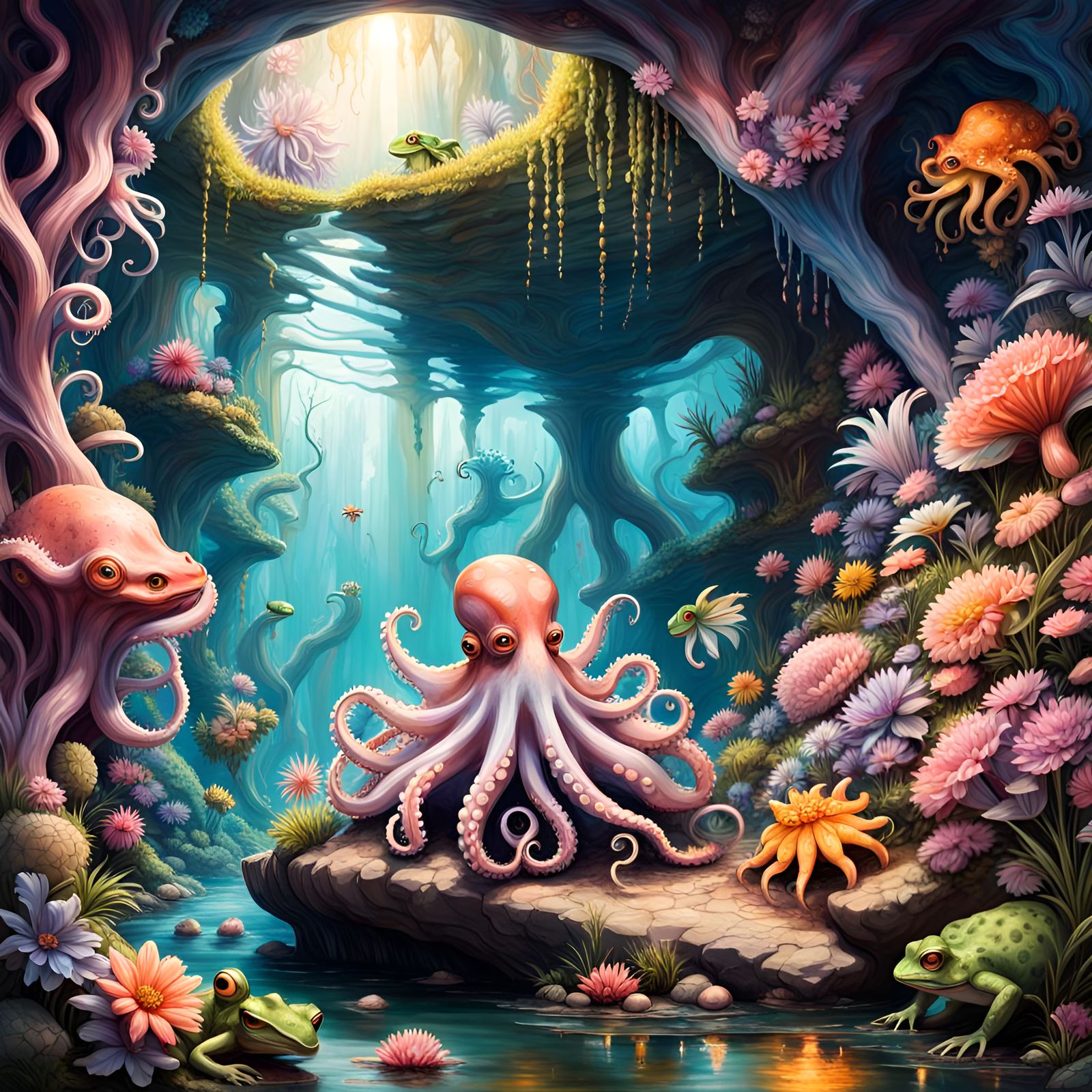 Underground Surprise Species Cave by My. - AI Generated Artwork - NightCafe Creator