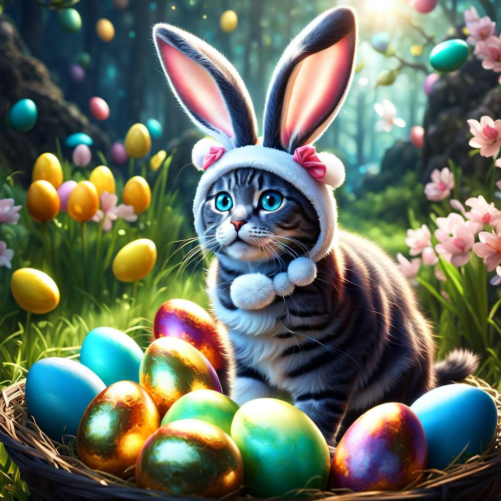 Easter Bunny Cat 7 Ai Generated Artwork Nightcafe Creator