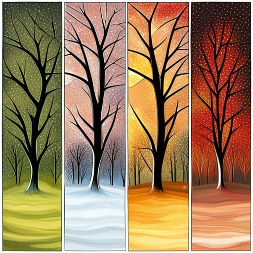 the four seasons tree - AI Generated Artwork - NightCafe Creator