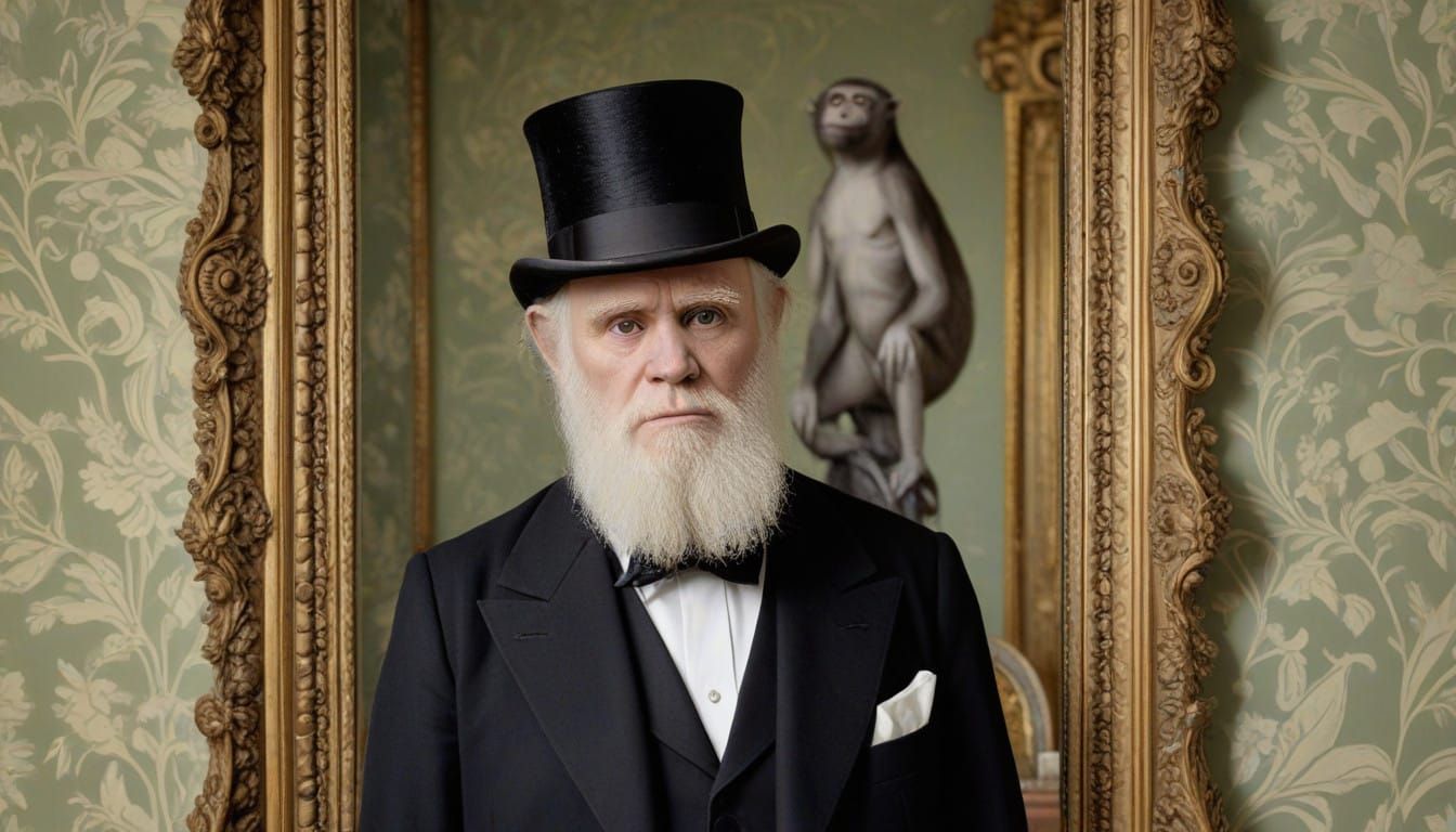 Renowned Victorian Scholar Confronts Primate Refle... - AI Art