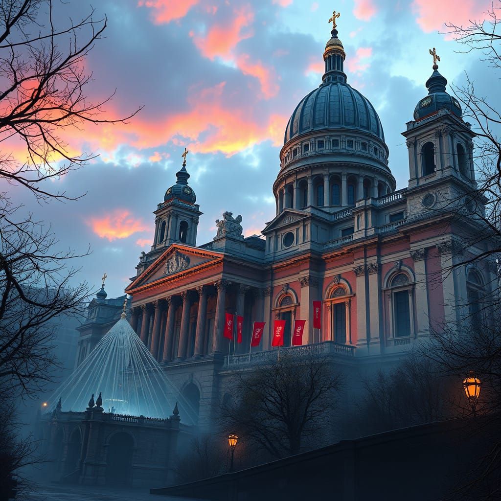ST PAULS CATHEDRAL - Surreal Fantasy Cathedral in Deep C...