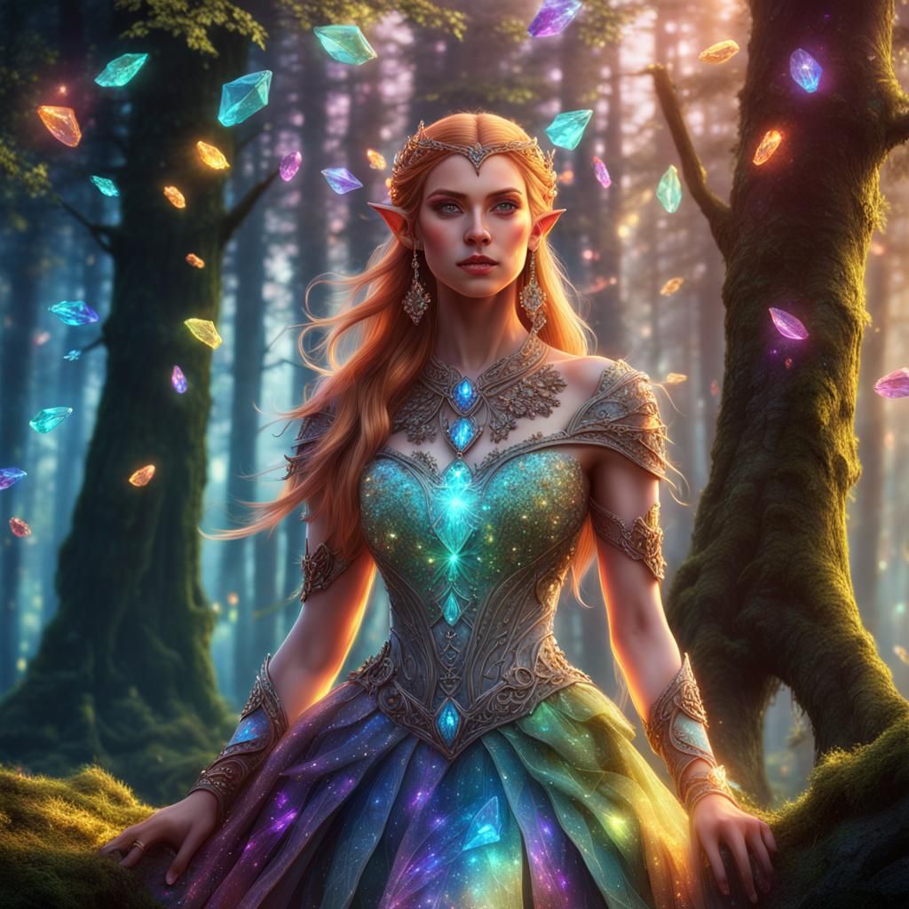 In crystal elven forest - AI Generated Artwork - NightCafe Creator