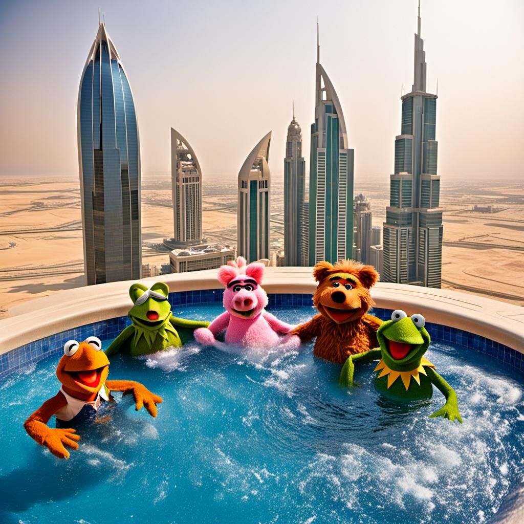 Muppets World Tour Visits Dubai - AI Generated Artwork - NightCafe Creator