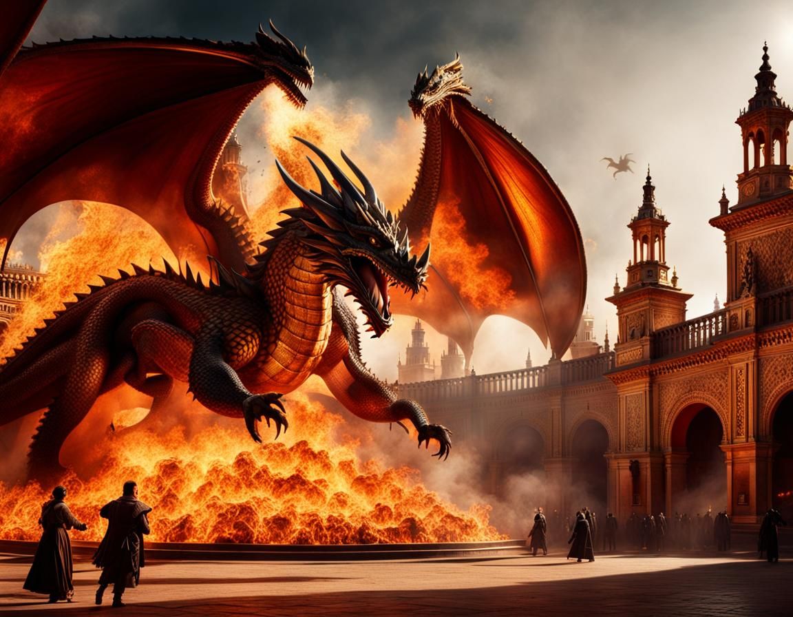 A dragon attacks!! - AI Generated Artwork - NightCafe Creator