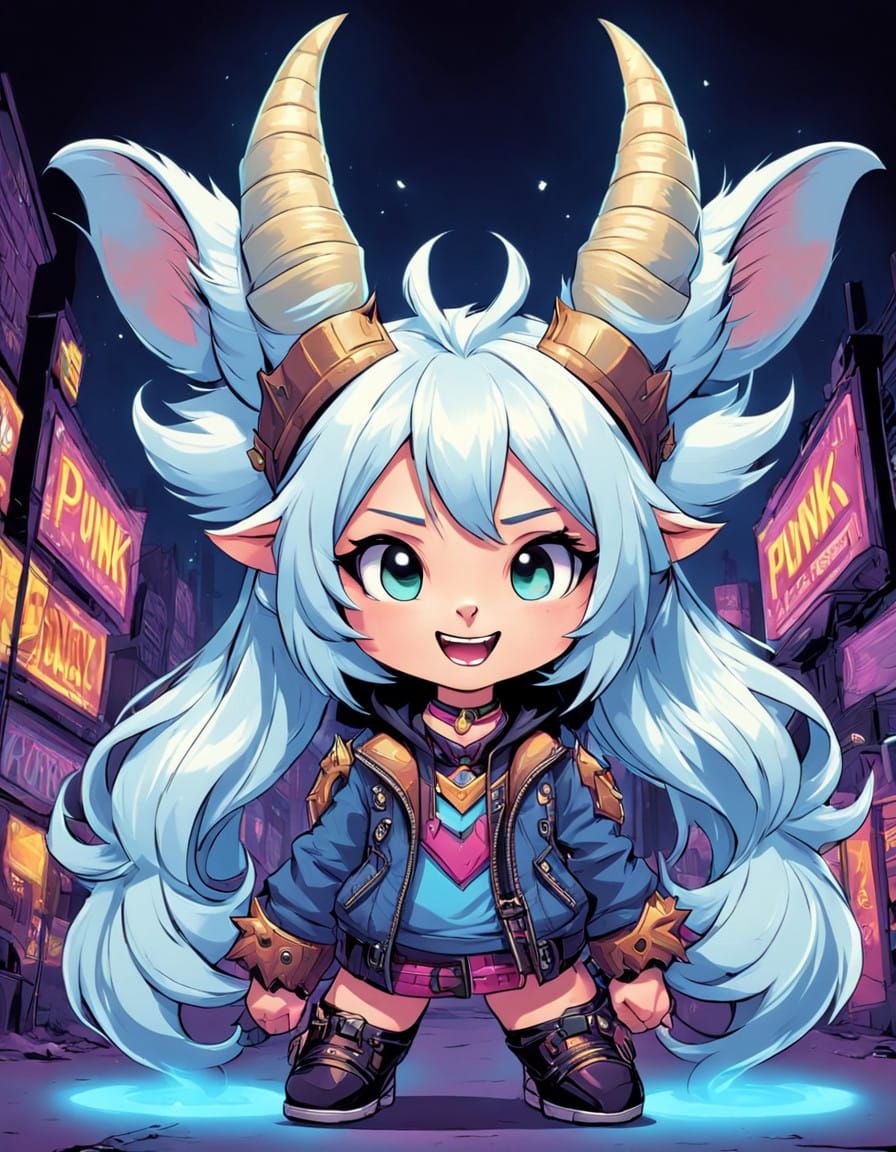 Vibrant Fantasy Satyr in Punk-Inspired Comic Art - AI Art