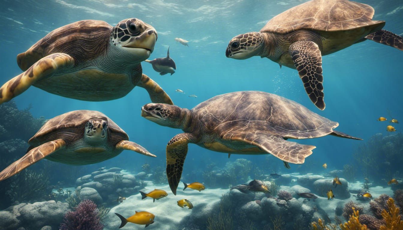 Lots of sea turtles - AI Generated Artwork - NightCafe Creator