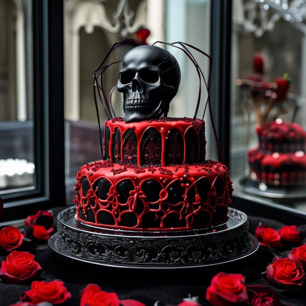 Goth cake on sale - AI Generated Artwork - NightCafe Creator