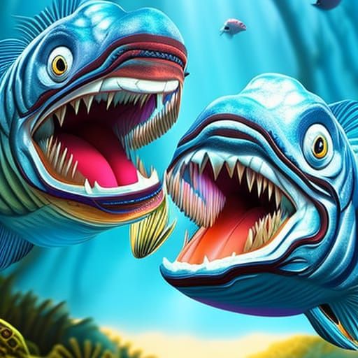Cartoon Style Ocean Life - AI Generated Artwork - NightCafe Creator