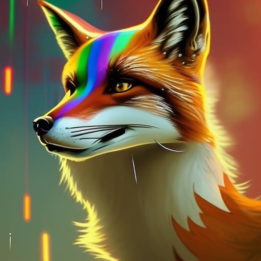 Rainbow Fox - AI Generated Artwork - NightCafe Creator