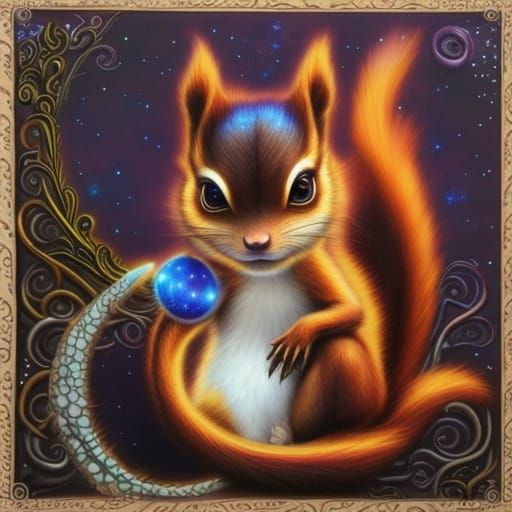 Fire squirrel - AI Generated Artwork - NightCafe Creator