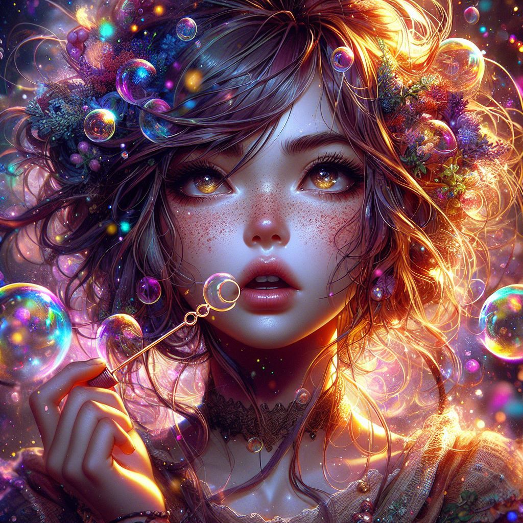 Blowin' Bubbles - AI Generated Artwork - NightCafe Creator