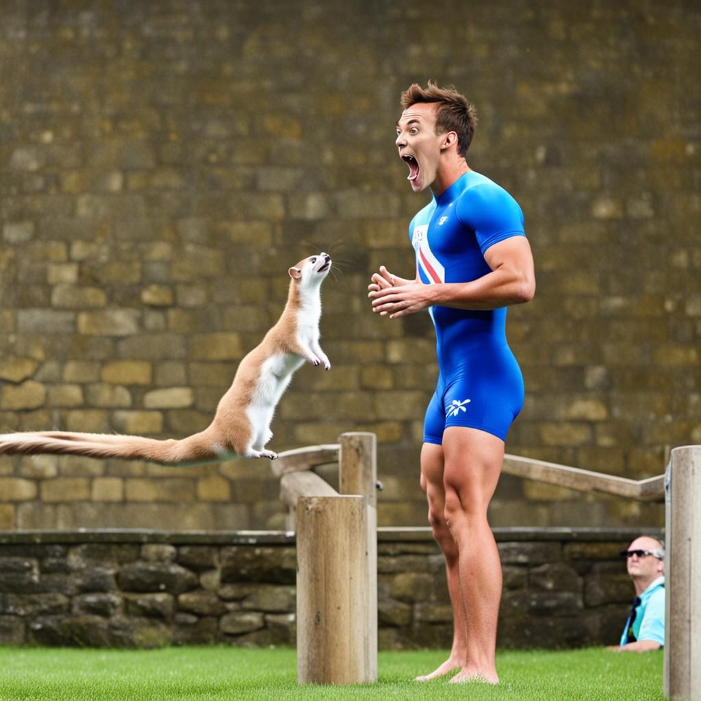 Tom Daley screaming with a gay stoat - AI Generated Artwork - NightCafe ...
