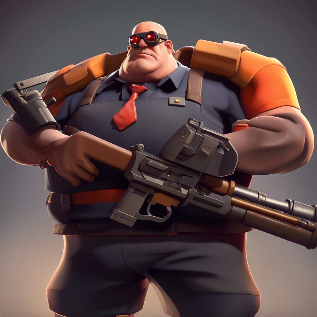 Heavy Weapons Guy from Team Fortress 2 (according to AI) - AI Generated Artwork - NightCafe Creator