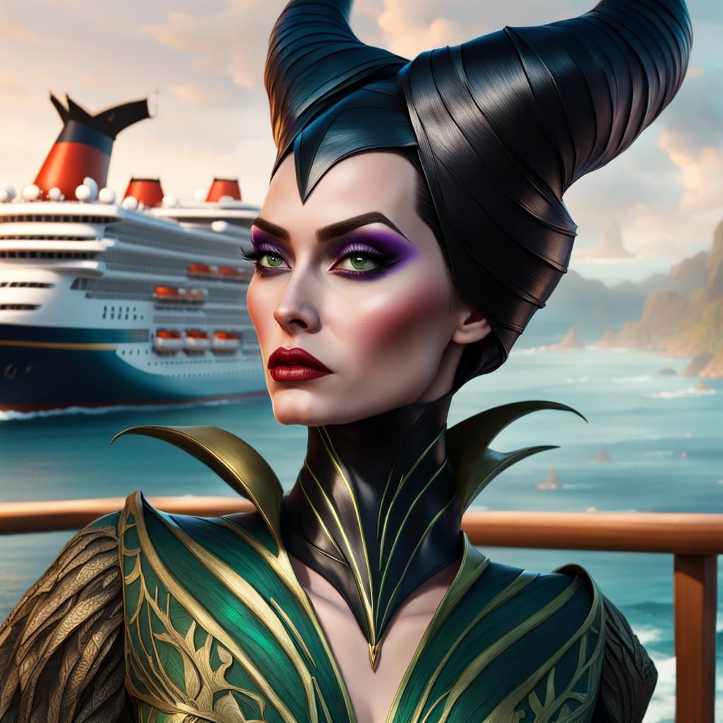 Maleficent's Tropical Cruise: Hyperdetailed Digita... - AI Art