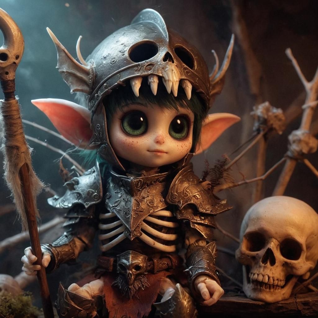 Bramble V1 - Pixie Warrior in Dark Bone Armor