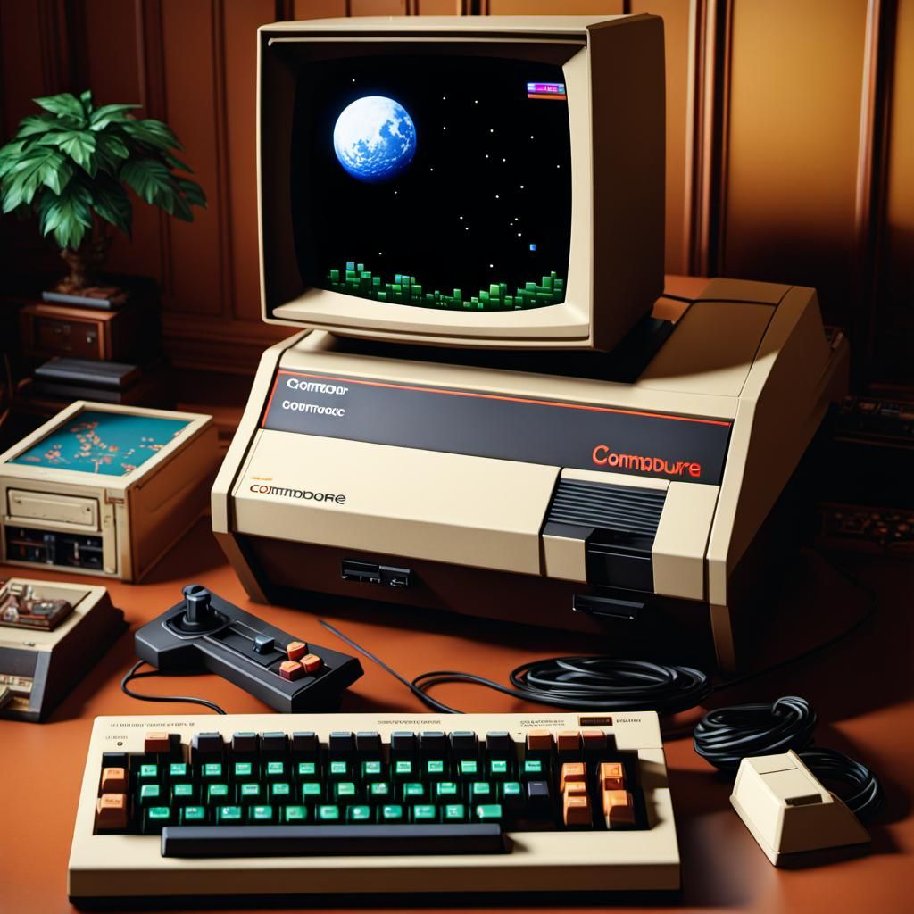 a vintage computer, 8-bit games on the screen - AI Generated Artwork ...