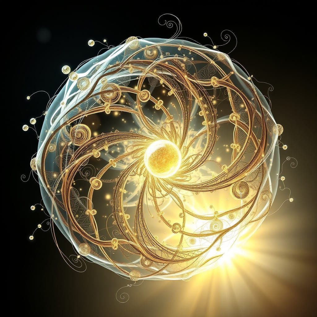 Ethereal Wisdom Embodied in Viscous Liquid Nucleus - AI Art