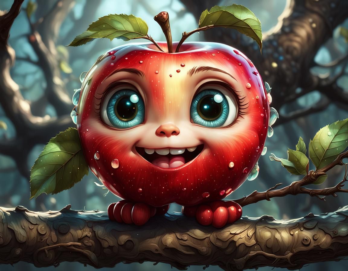Smiling apple - AI Generated Artwork - NightCafe Creator