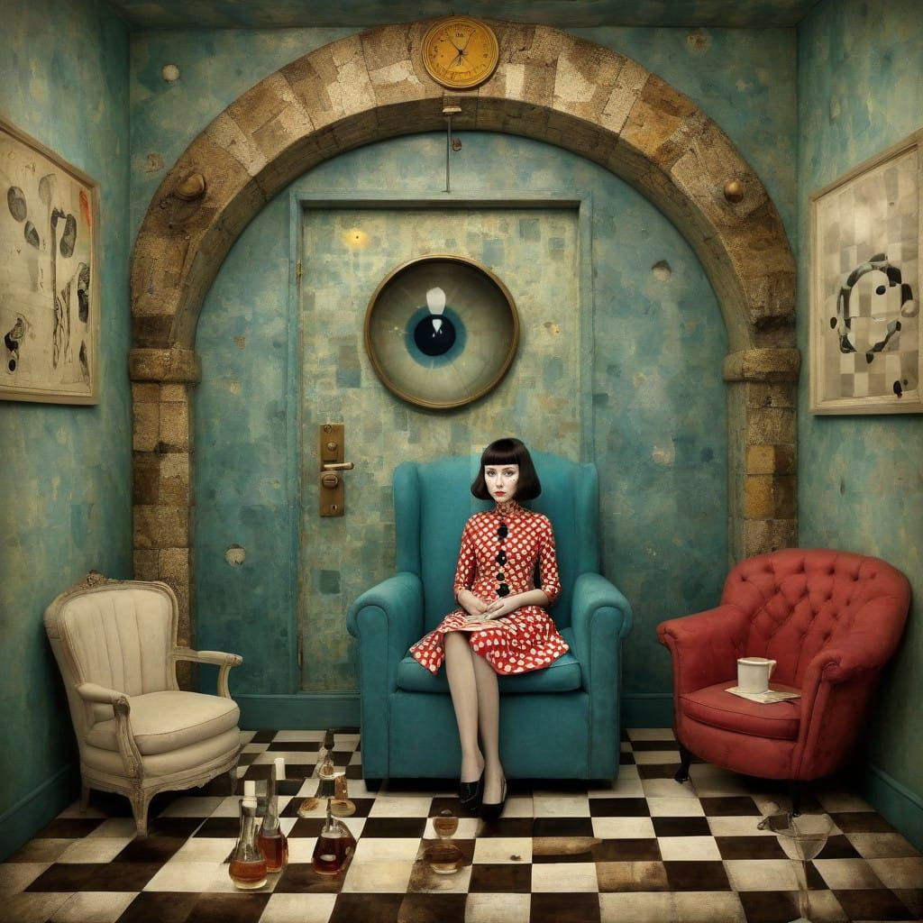 Surrealist Doctor Stares into Portal to Ocean on a... - AI Art