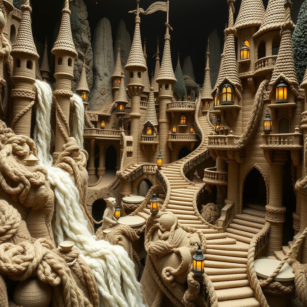 Knitted elf castle - Knitted elf castle