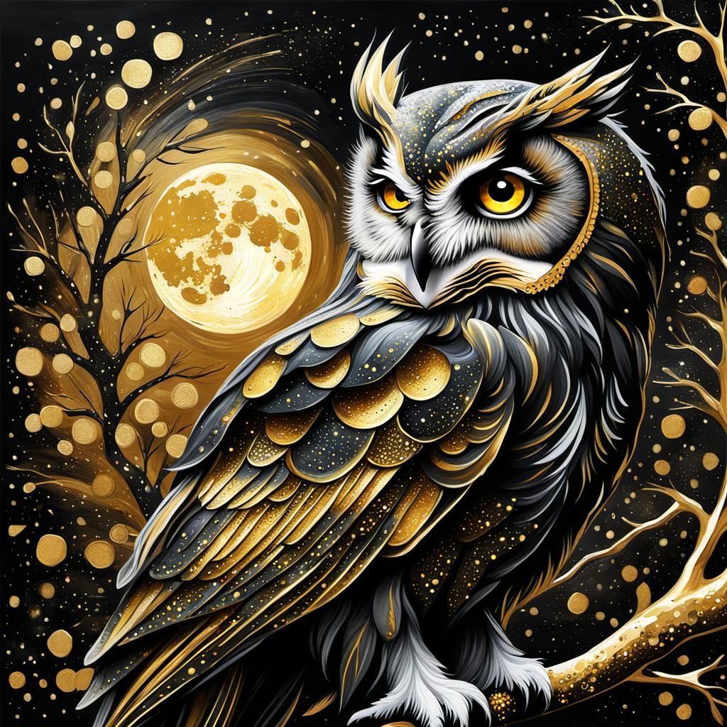 Golden Moon Guardian - AI Generated Artwork - NightCafe Creator