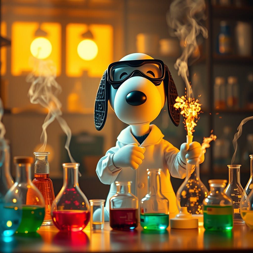 Snoopy in a Cinematic Lab Experience - AI Art