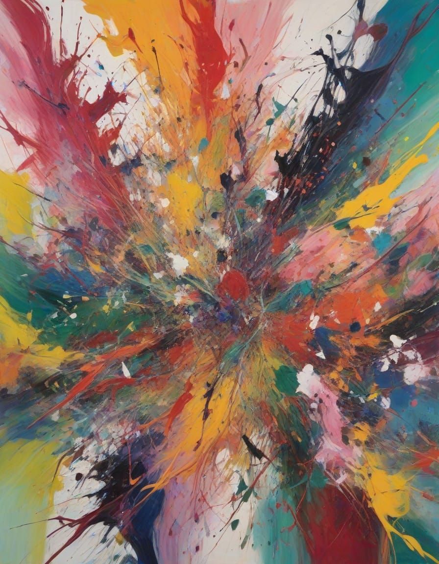 Splash paint - Joyful Splatter in Abstract Expressionist Sty...