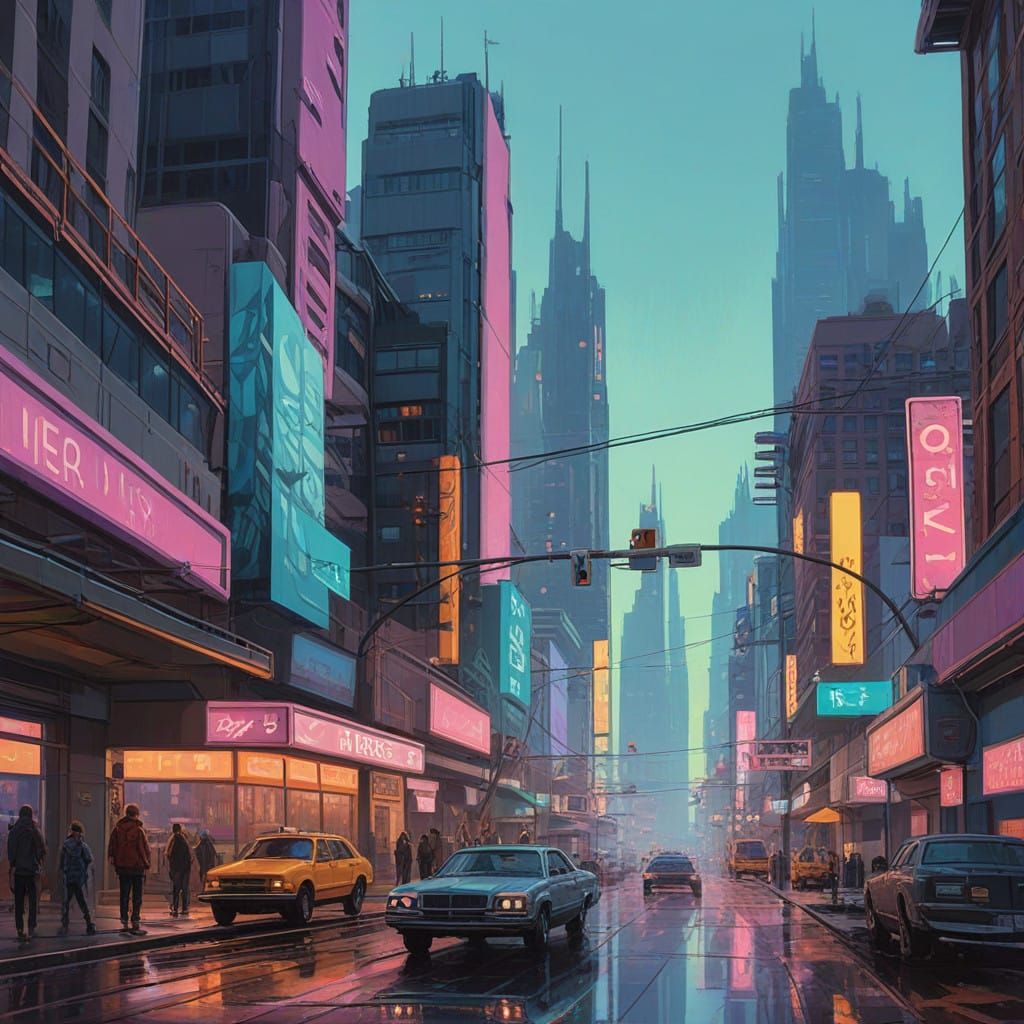 2025 - Futuristic Metropolis in Neon Hues